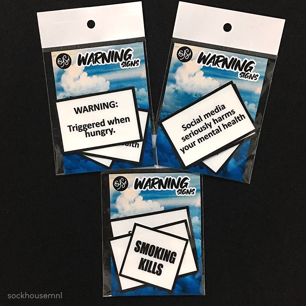 Warning Sign Overlay ⭐3-pc Sticker Pack (Waterproof Vinyl Stickers ...