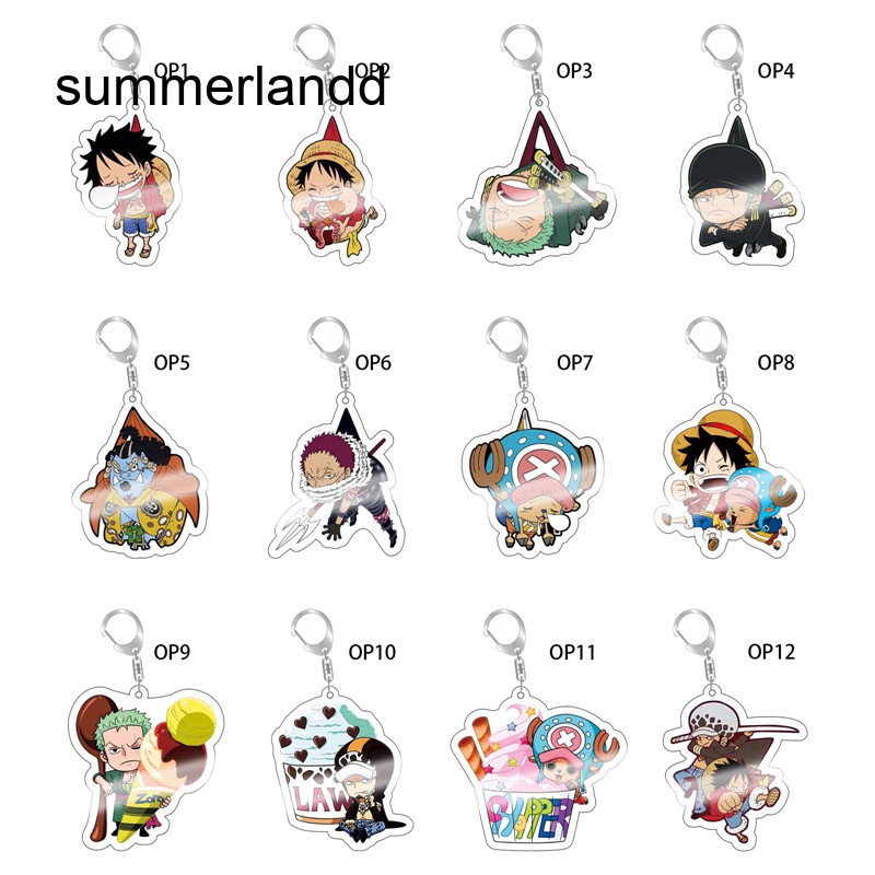 SL Anime One Piece Kawaii Cartoon Luffy Zoro Pendants Keychain Gift ...