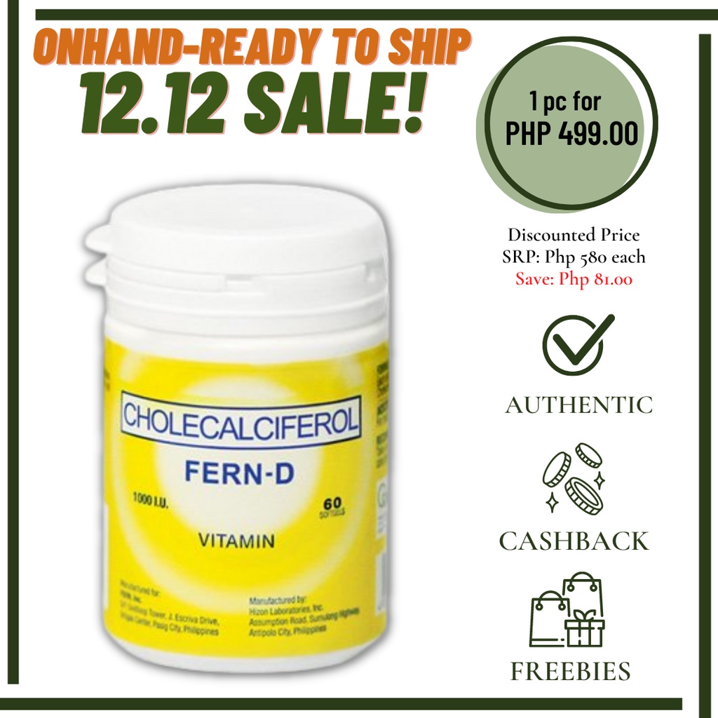 IFERN FERN D VITAMINS - 60 CAPSULES - 100% ORIGINAL | Shopee Philippines