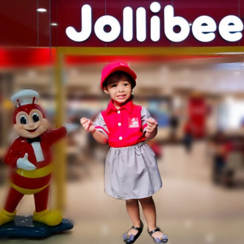JOLLIBEE CREW UNIFORM INSPIRED FOR GIRL & BOY KIDS | Shopee Philippines