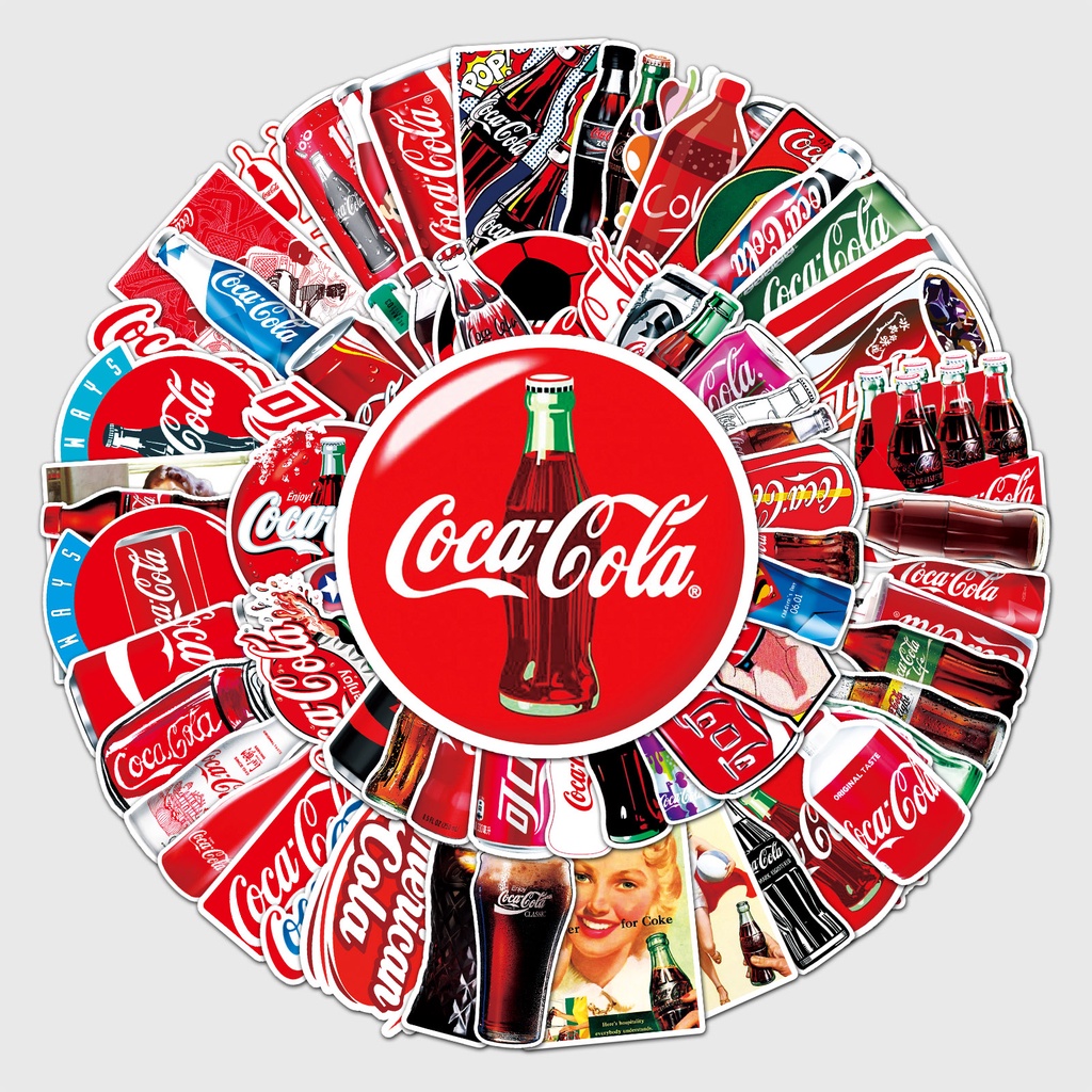 CSS 75Pcs/Set Coca Cola Waterproof Sticker DIY Luggage Laptop Bicycle ...
