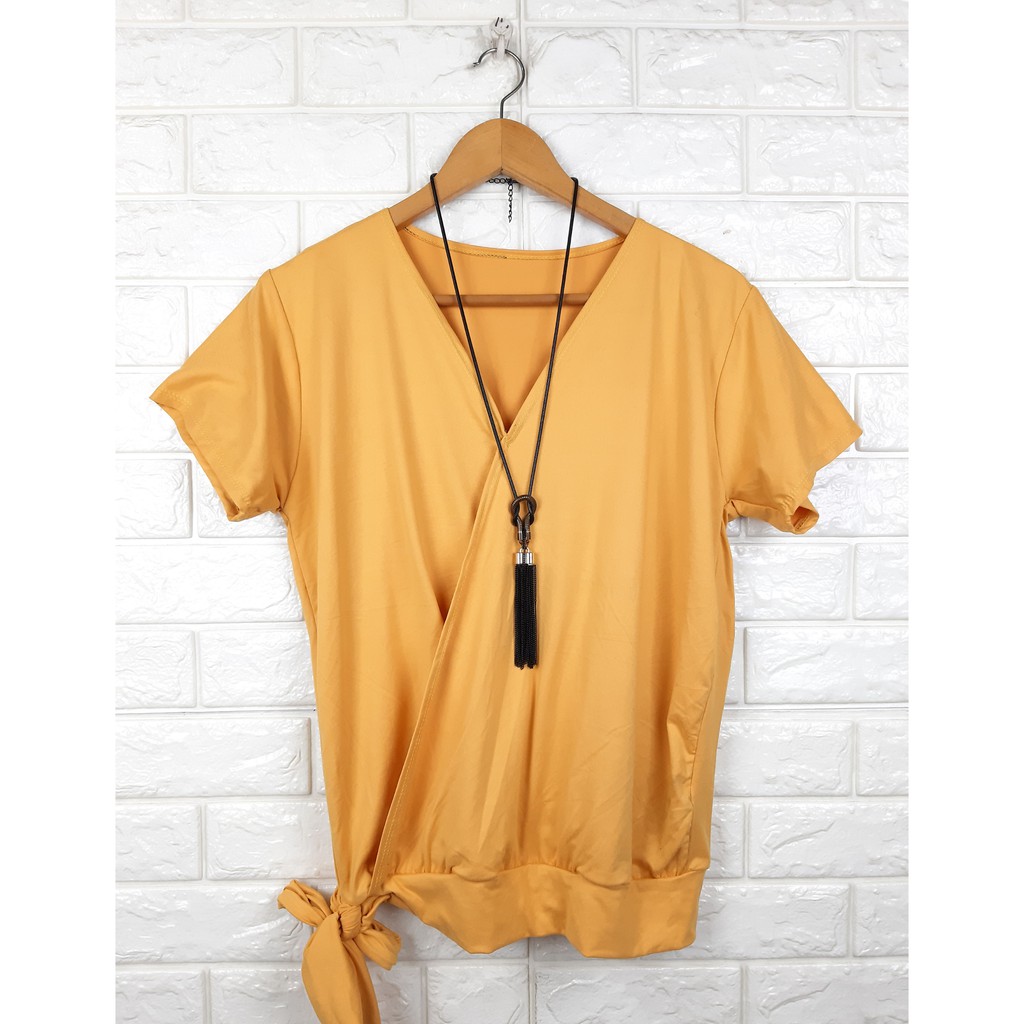 PLUS SIZE Overlap Blouse | Shopee Philippines