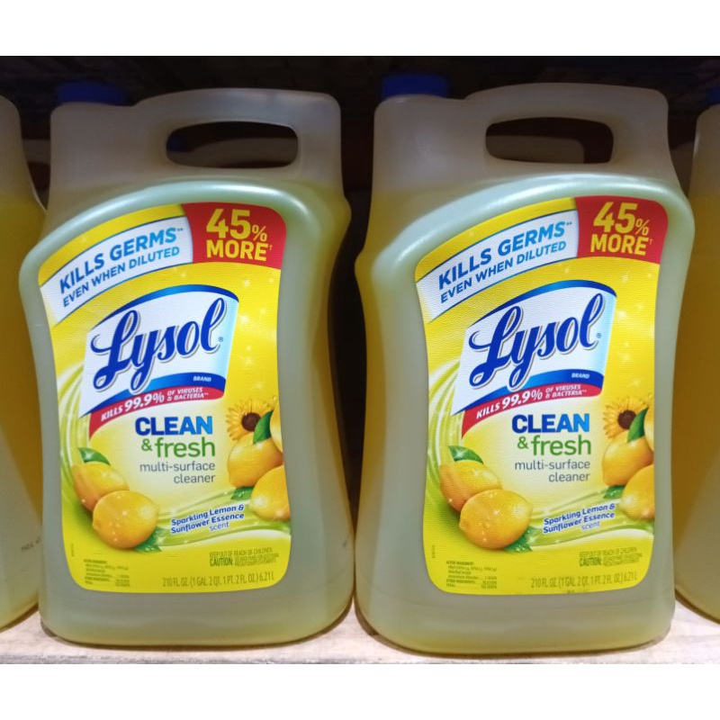 Lysol Clean & Fresh Multi-Surface Cleaner, Lemon & Sunflower, 6.21L ...