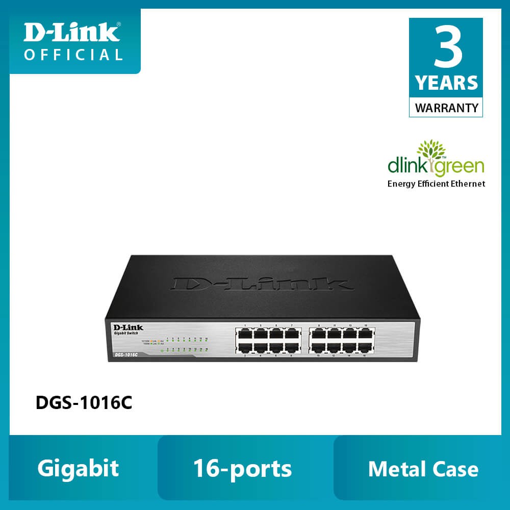 D-Link DGS-1016C 16-Port Gigabit Unmanaged Switch | Shopee Philippines