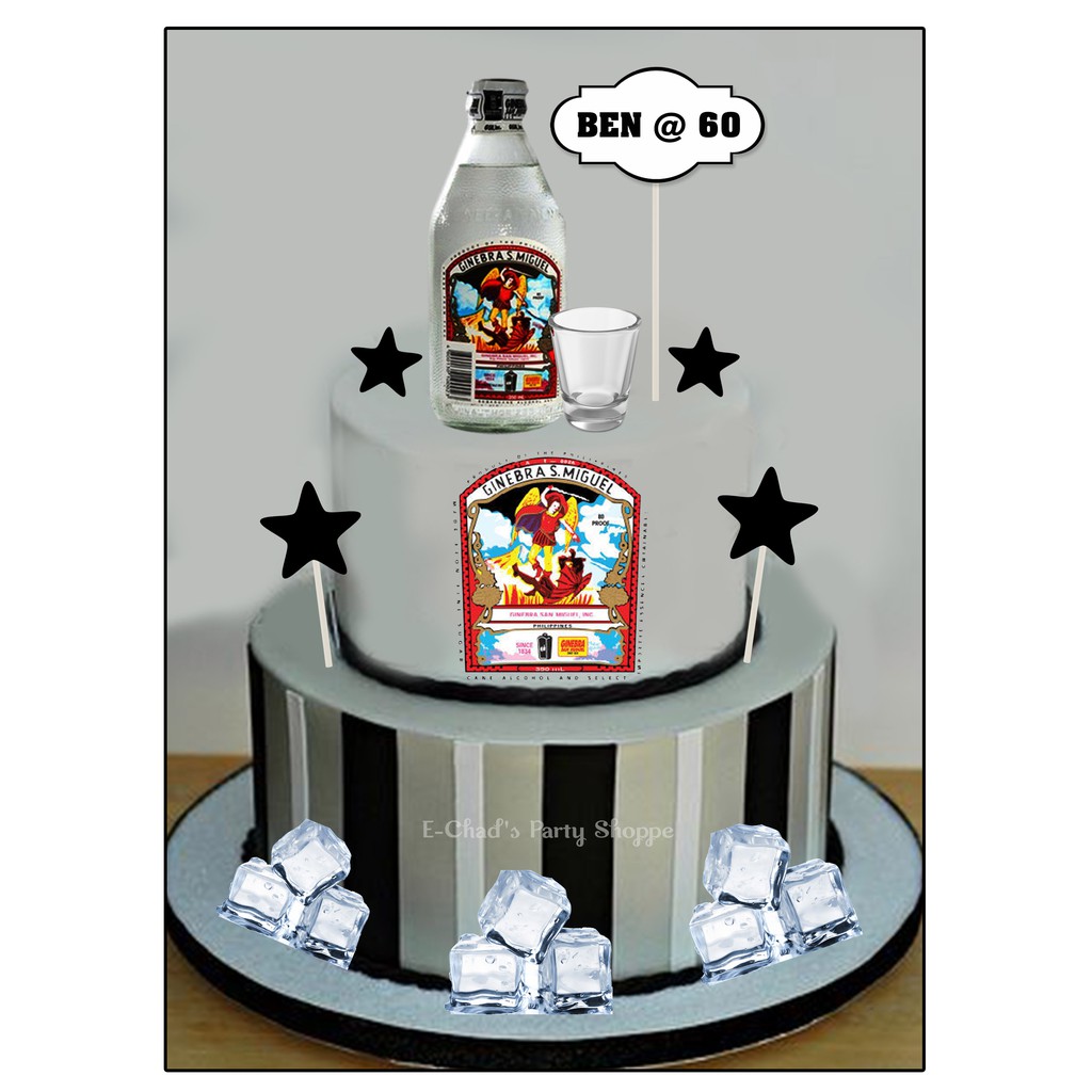 GIN Cake Topper Set (FREE Customized Name) | Shopee Philippines