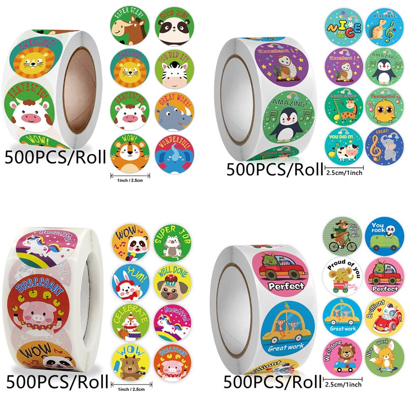 1Inch 500PCS/Roll Reward Stickers for Teachers Fun Motivational and ...