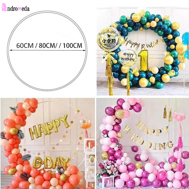 60/80/100cm DIY Wedding Balloon Arch Plastic Hoop Stand Frame ...