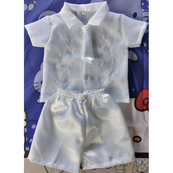 Baptismal / Christening polo barong (guitar design) for Baby boy ...