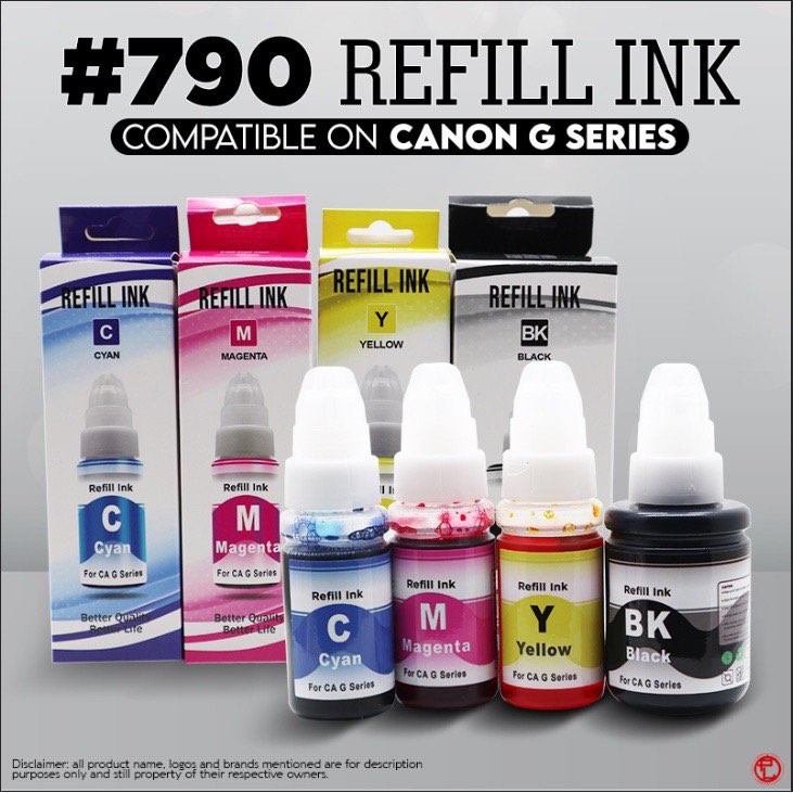 G-Series Canon Printer Model: GI-490 GI-790 GI-890 Refill Ink for G1800 ...