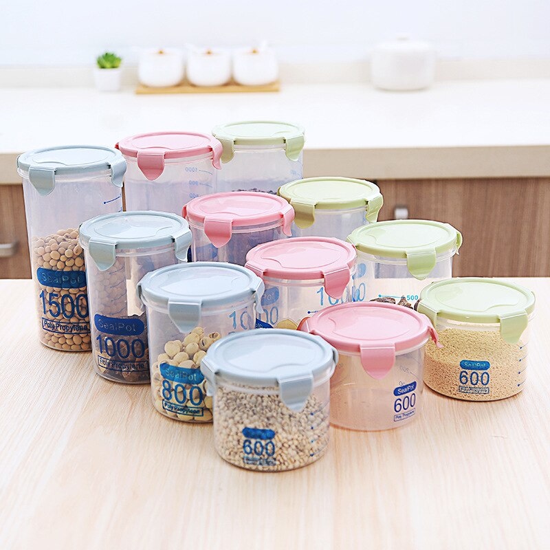 TC Airtight Dry Food Container Jar Canister Transparent Storage Kitchen ...