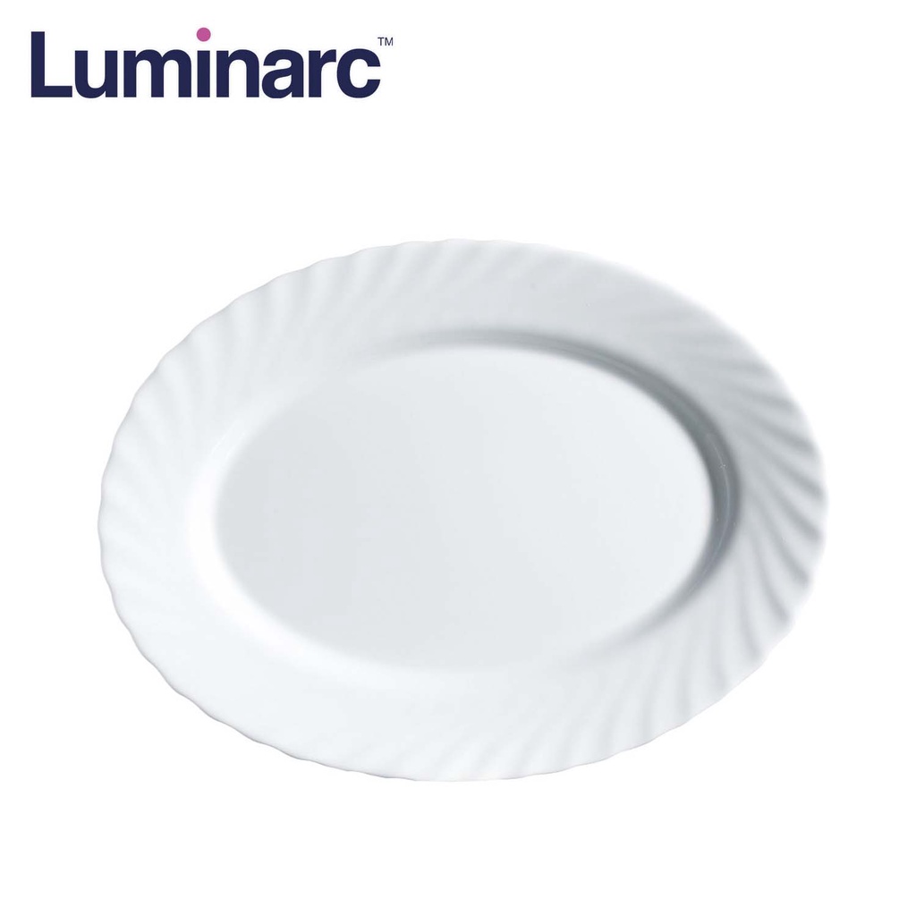 Luminarc Trianon White Oval Serving Plate 29cm 09392 | Shopee Philippines