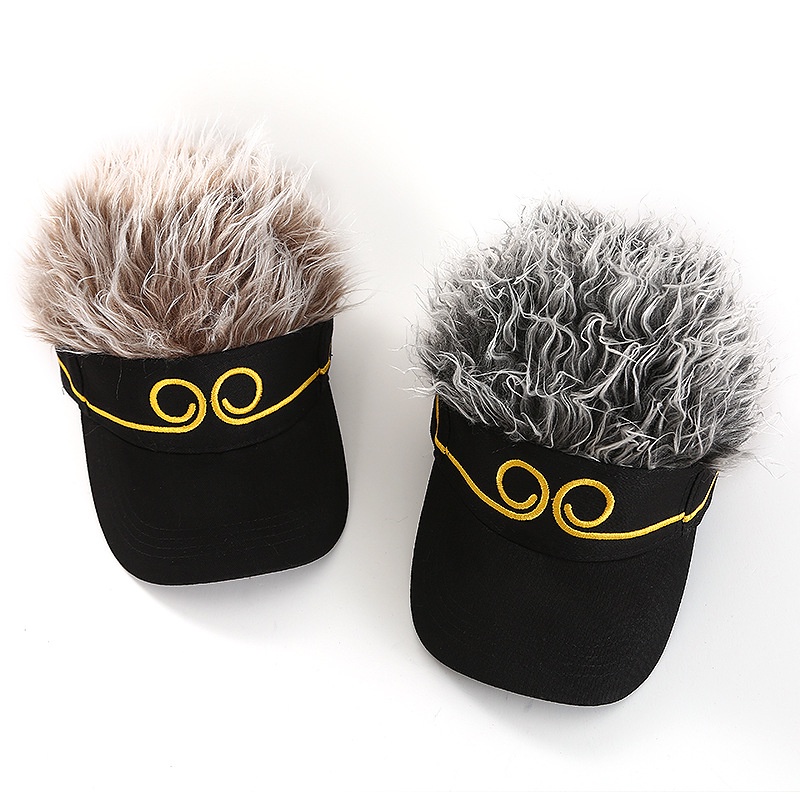 Baseball Cap Personality Handsome Simulation Wig Retro Hip-Hop Spoof ...