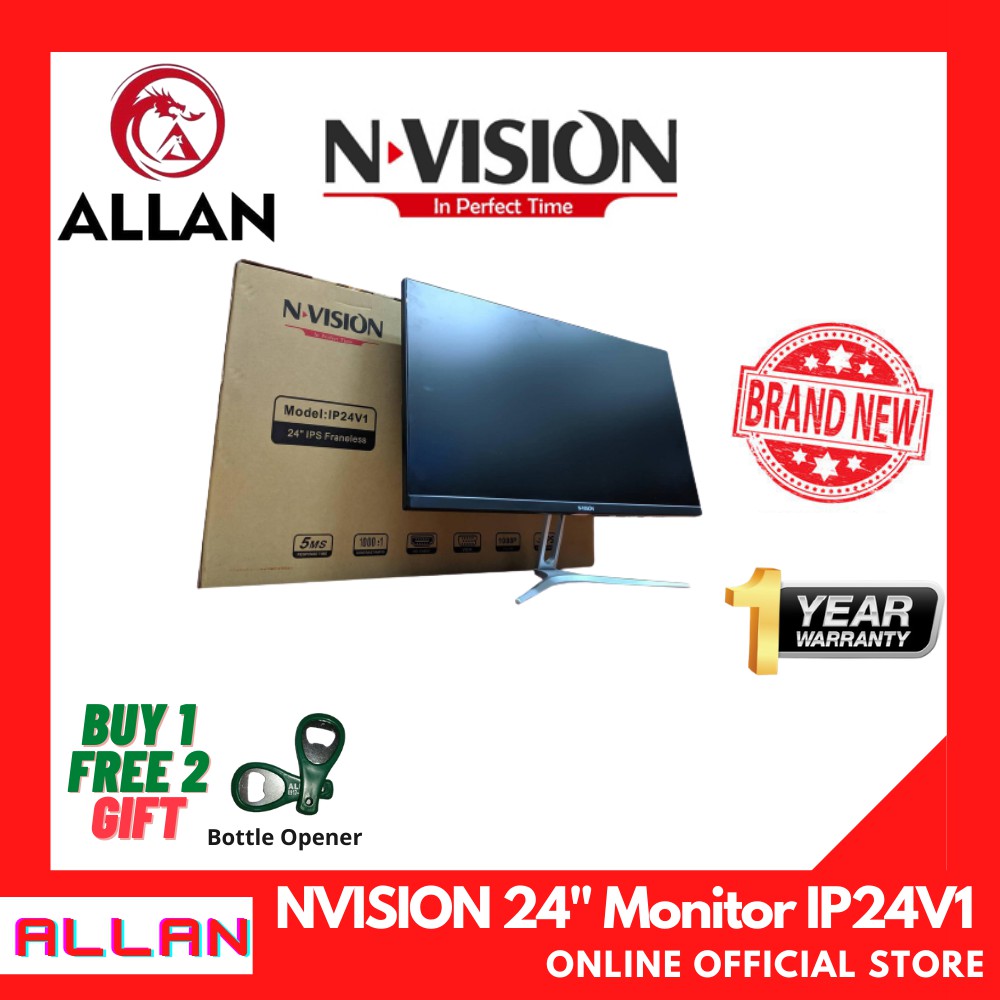 Nvision Ip24v1 24 Inches Frameless Led Ips Monitor Full Hd 1080p 75hz