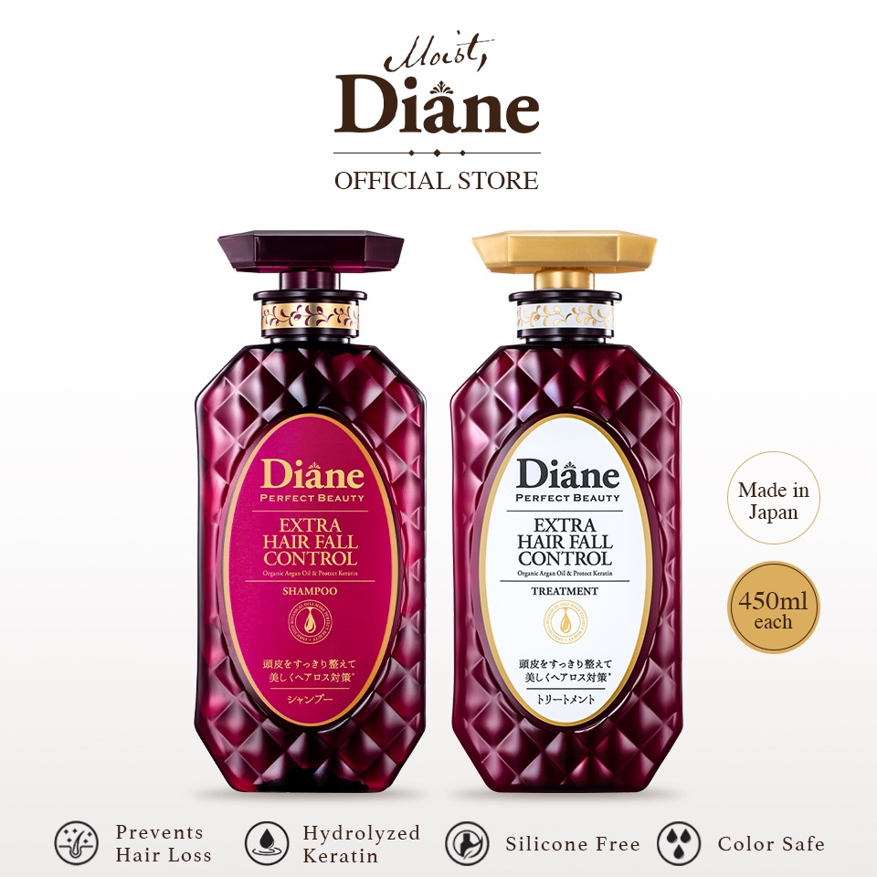 Moist Diane Extra Hair Fall Control Shampoo and Treatment (450 ML Each ...