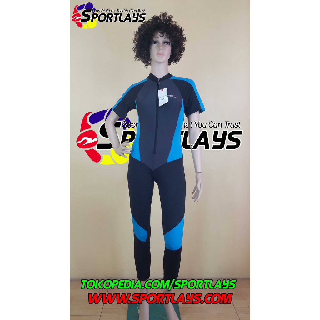 Speedo Diving Short Sleeve Black Blue Light Girl | Shopee Philippines