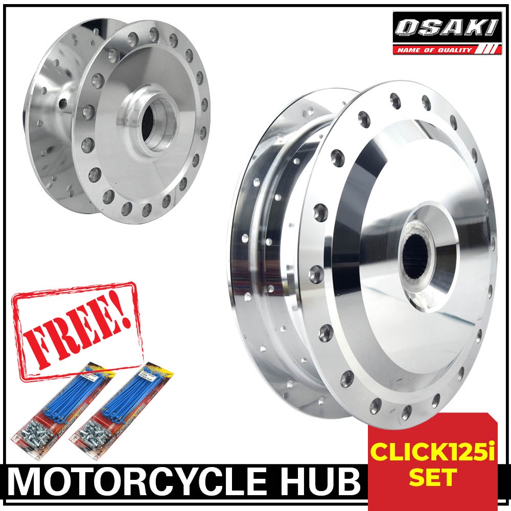 CLICK125i Osaki Mirror Chrome Hub (Hub Set / Front Hub / Rear Hub ...