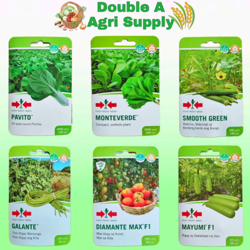 East West Vegetable Seeds Collection Original Pack - Pechay, Mustasa ...