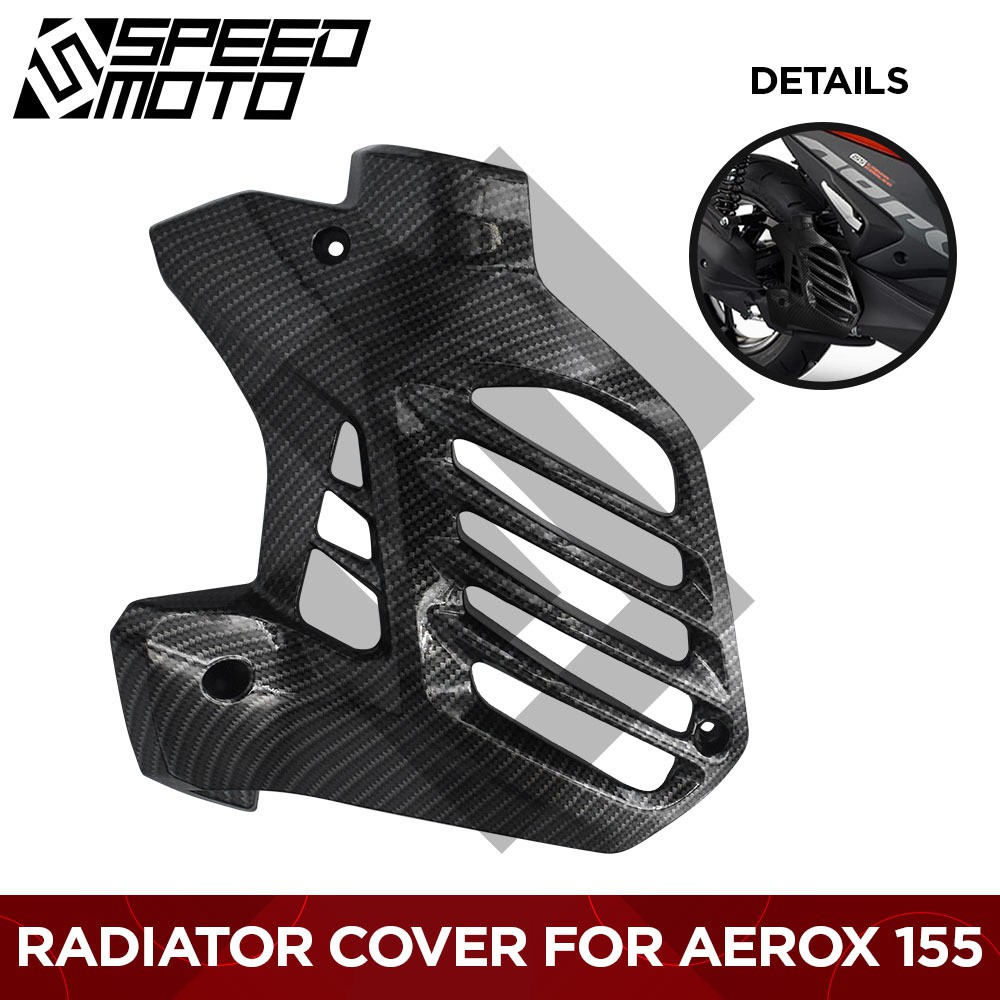 YAMAHA AEROX 155 V1 RADIATOR COVER GLOSSY CARBON / MATTE BLACK RADIATOR ...