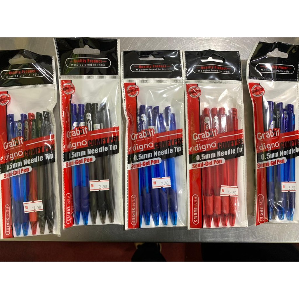 Grabbit Semi Gel Comfy Pen 0.5mm 5 in 1 Pack | Shopee Philippines