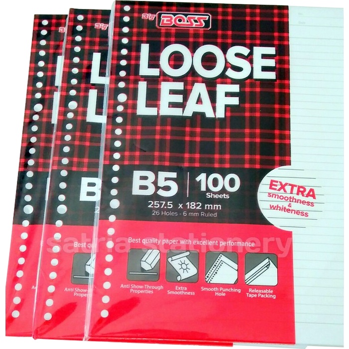 Original Big Boss Refill Loose Leaf B5 100 Sheets - Refill Book Binder ...
