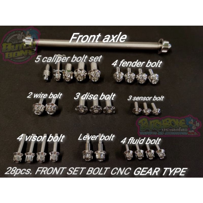 CNC GEAR TYPE 28pcs. FRONT SET BOLT N-MAX V1/V2-AEROX V1/V2 | Shopee ...