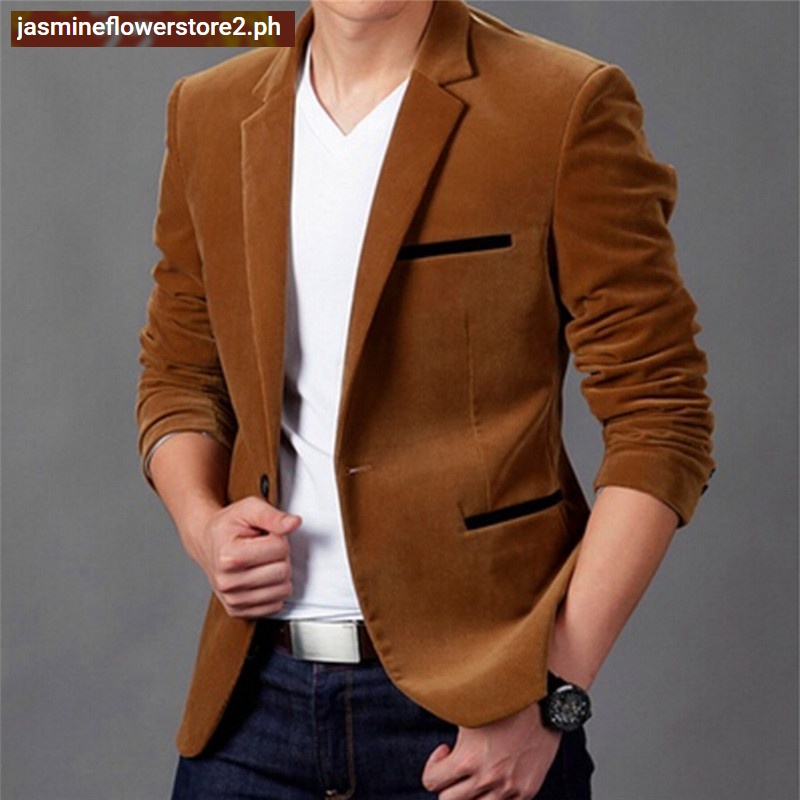 Men's Fashion Blazer British Style Casual Slim Jacket | Shopee Philippines