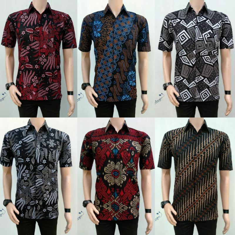 PRIA KEMEJA Men's Batik Shirts Short Sleeve Latest Motifs And Hem Batik ...