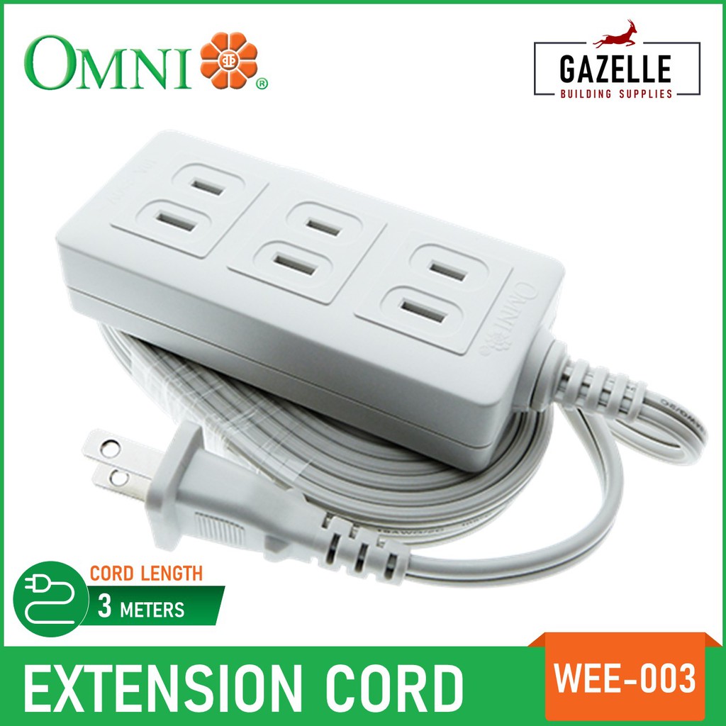 Omni "Eco" Extension Cord Set 3 Gang 4 Meter Wire - WEE-003 WEE003 ...