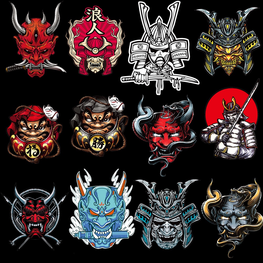 JDM Sticker Samurai Soul Motorcycle Sticker Japanese Oni Samurai Car ...