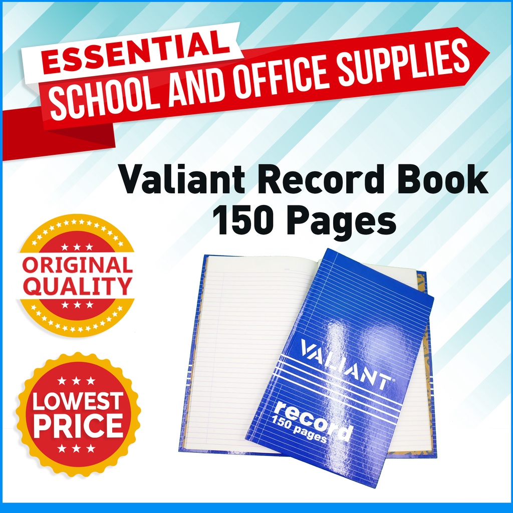 Valiant Record Book 500, 300, 200, 150 pages Sold Per Piece | Shopee ...