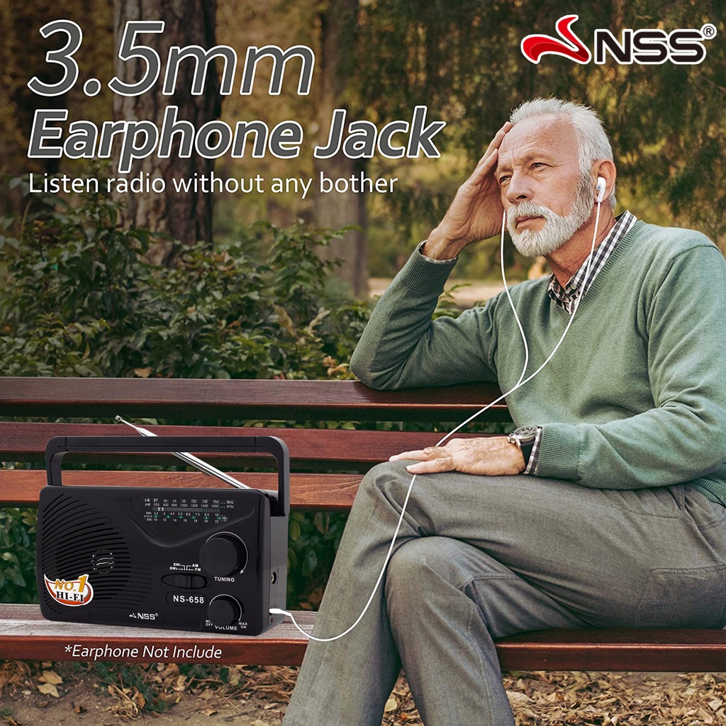 NSS Radio Speaker HI-FI Super Sound FM/AM/SW 4band Portable Electric ...