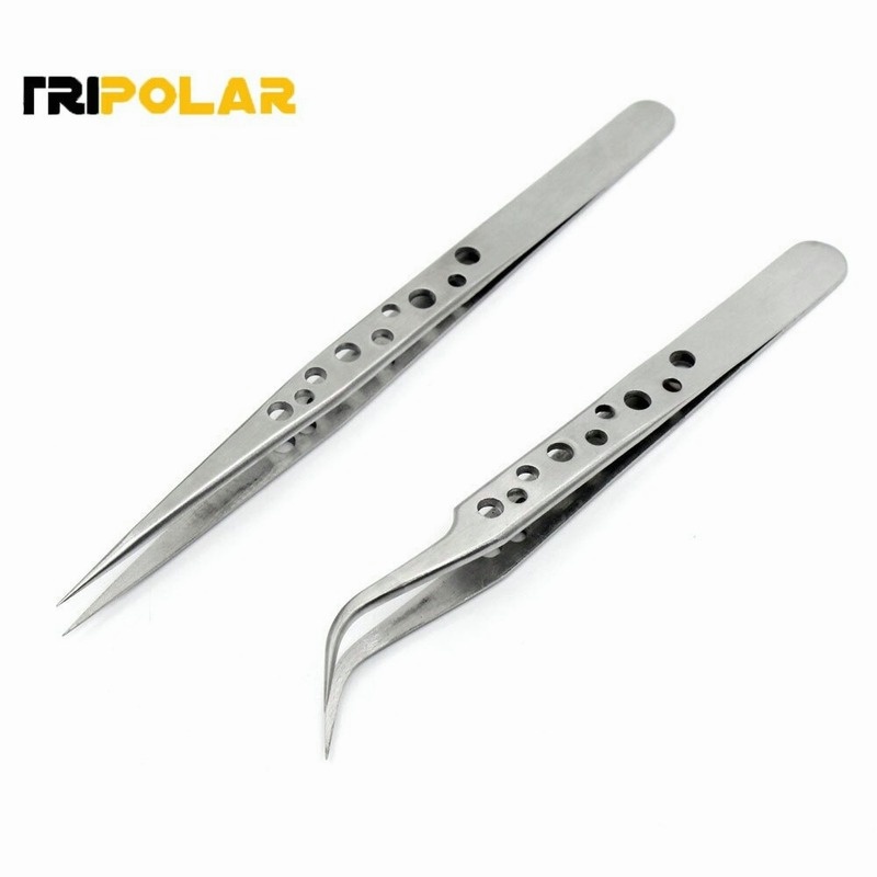 Industrial Tweezers Electronics Anti-static Curved Straight Tip ...