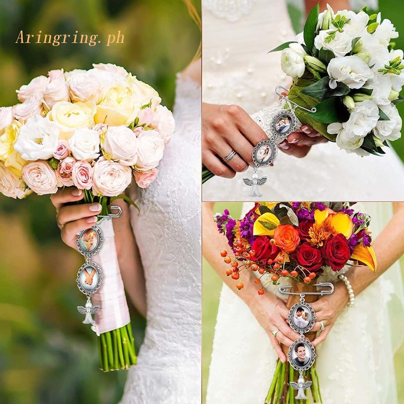 ARIN Wedding Boutonniere Bouquet Charm Pin Lace Frame Photo Charm ...