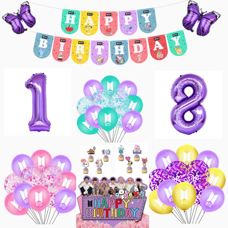 BTS Themed Balloons Set Multi Color Balloon BTS Themed Party BTS Fan ...