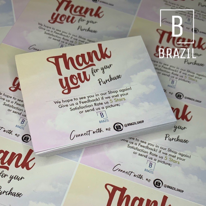50PCS PERSONALIZED THANK YOU CARD / BUSINESS CARD / CALLING CARD | HIGH ...