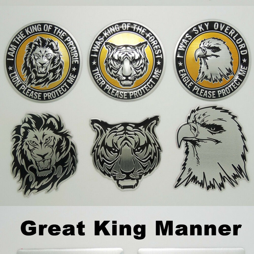 DIY Animals Head 3D Metal Car Motorcycle Logo Sticker Badge Emblem Tail ...