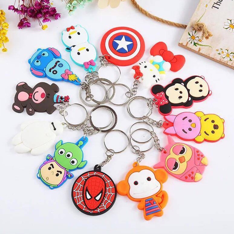 Cute multi-shaped silicone key chain (random hook delivery) | Shopee ...