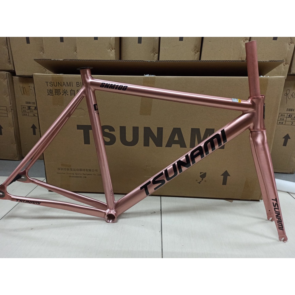 Tsunami SNM100 Track Frame Set (Limited Edition Rose Gold) | Shopee ...