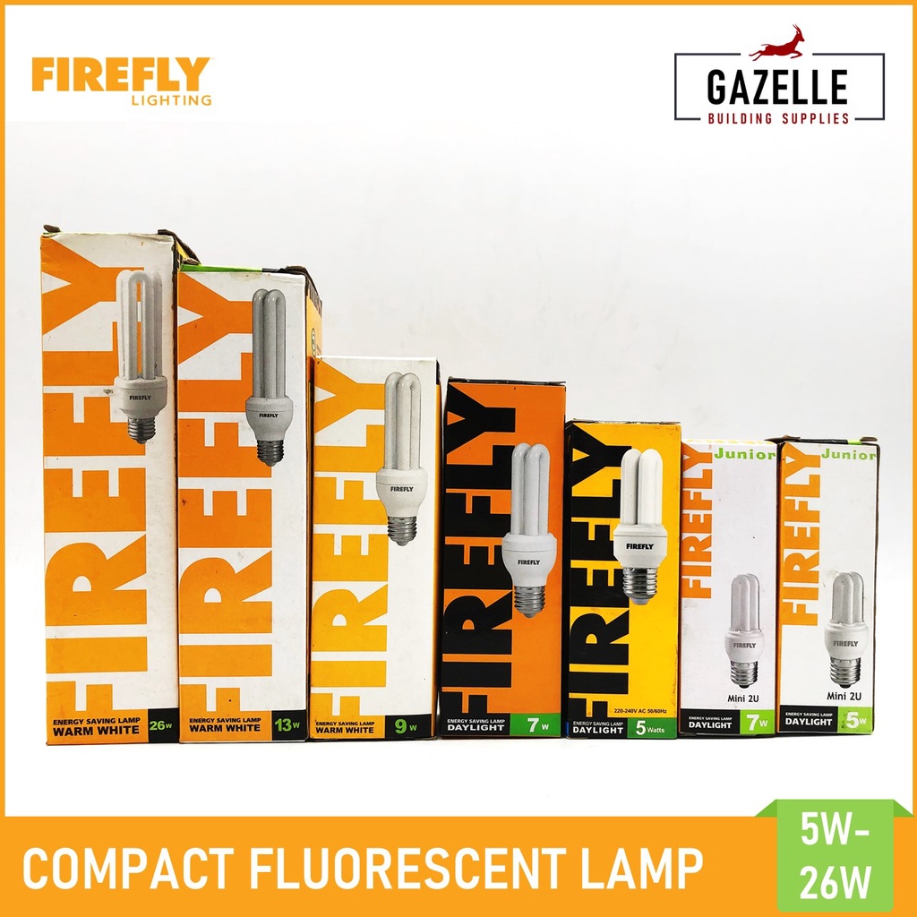 Firefly Compact Fluorescent Lamp CFL Energy Saving 5W / 7W / 9W / 13W ...
