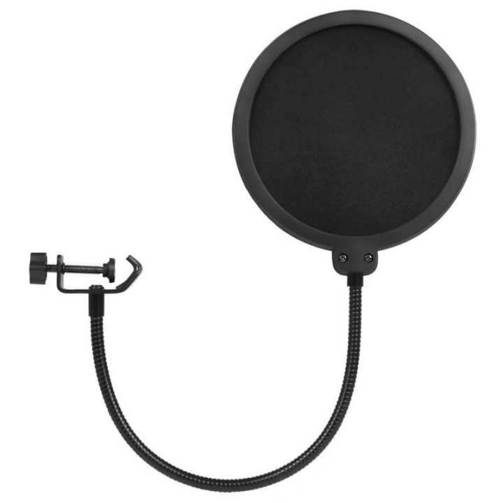 Microphone Pop Filter Dual Layer Mic Pop Shield with Clip | Shopee ...