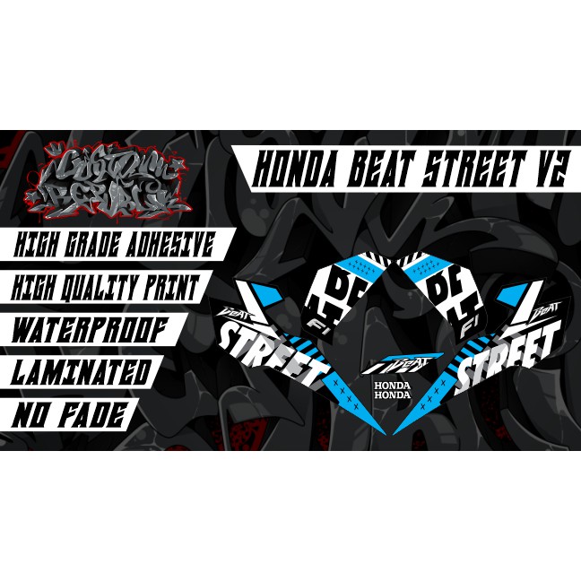 Honda Beat Street V2 Stock Decals Set (Blue) | Shopee Philippines