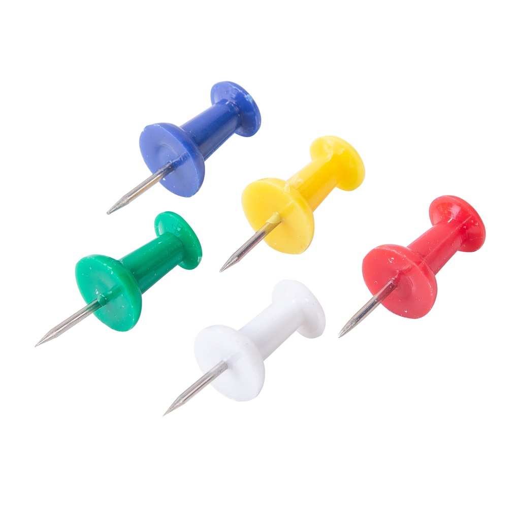 Deli 35/100pcs Push Pins 5 colors Push Pin Cute Thumb Tacks Set E0031 ...