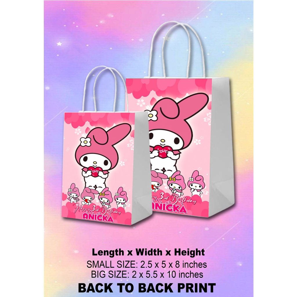 MY MELODY THEME customized paperbag / lootbag (per piece) | Shopee ...