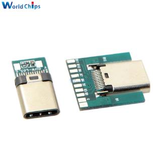 USB-C Type C USB 3.1 Connector Board 24 Pins Male Female Socket Type-C ...