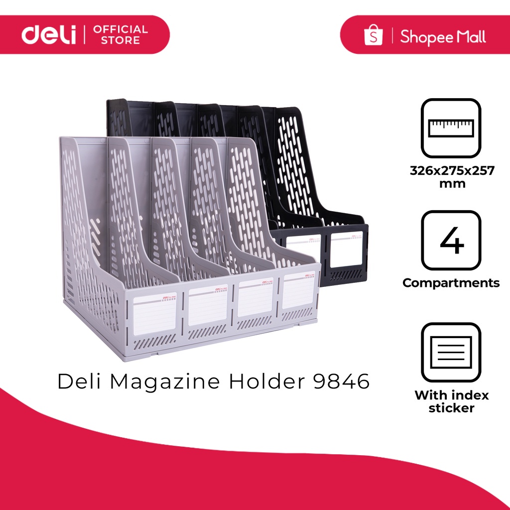 Deli 9846 File Organizer- Magazine Holder (1PC) [75219846BK] | Shopee ...