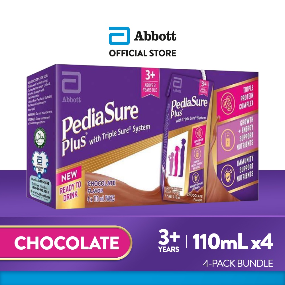 Pediasure Plus Ready To Drink Choco 110ML X 4 For Kids Above 3 Years