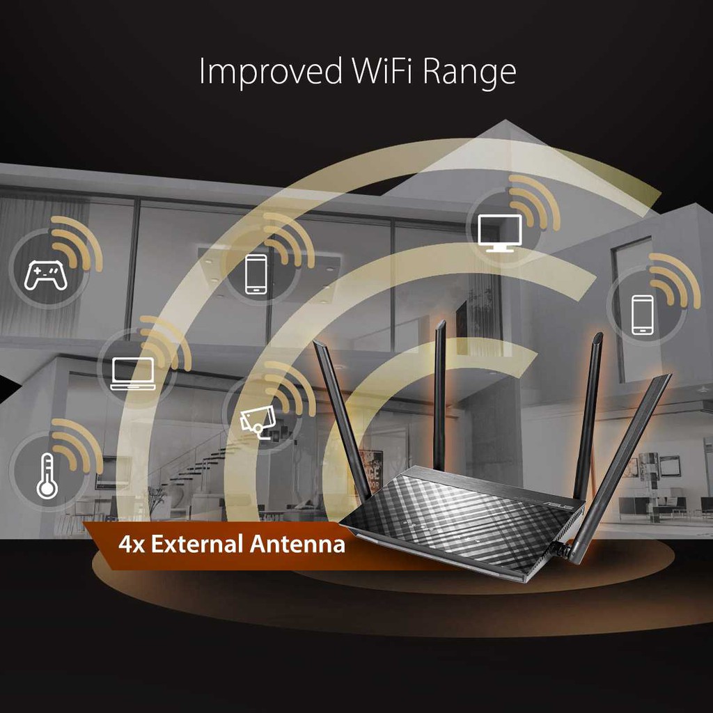 Rt-ac59u V2 AC1500 Dual Band Gigabit WiFi Extendable Router with MU ...