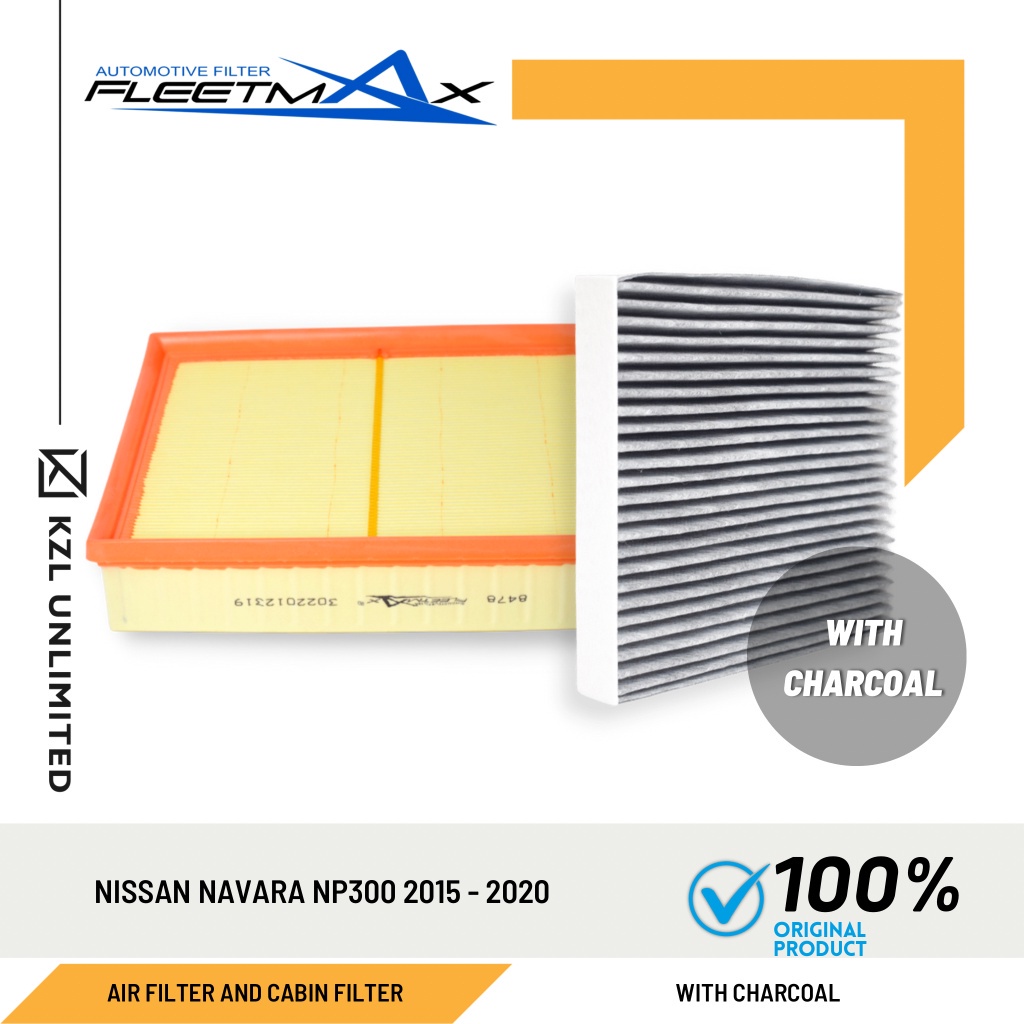Fleetmax Set Air Filter and Cabin Filter With Charcoal Nissan Navara ...