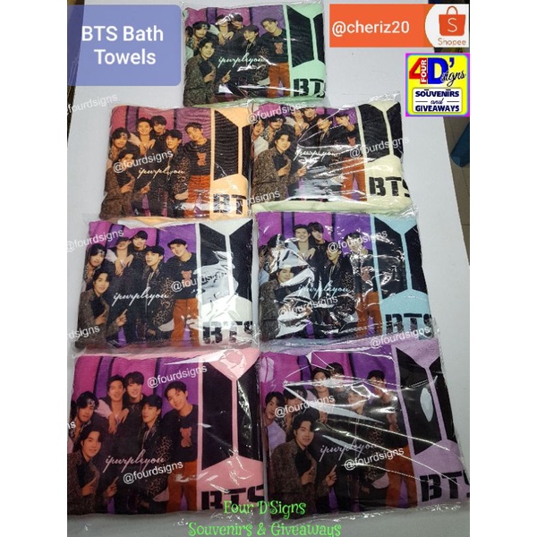 BTS, Tiny Tans, BT21 Bath Towels 55inches / Personalized | Shopee ...