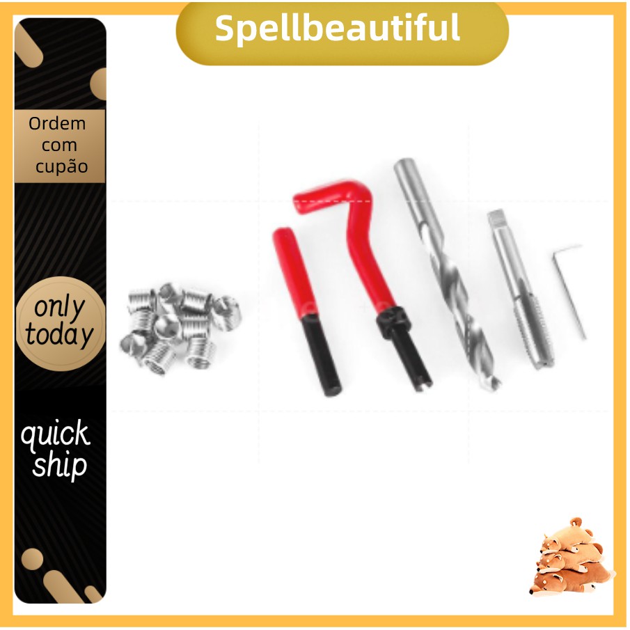 spellbeautiful-15Pcs Metric Thread Repair Insert Kit M5 M6 M8 M10 M12 M14 Helicoil Car Pro Coil ...